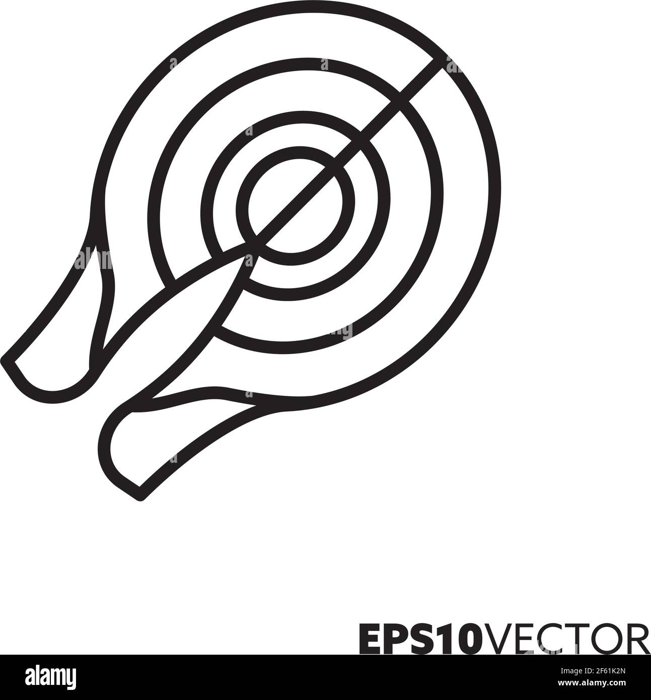 Fish fillet line icon. Outline symbol of prepared seafood. Food portion ...