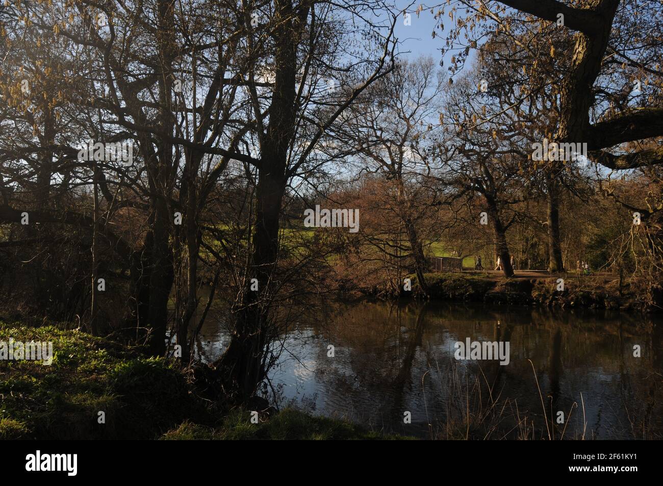 A sunny afternoon at the riverside. Darley park, Derby, England Stock ...