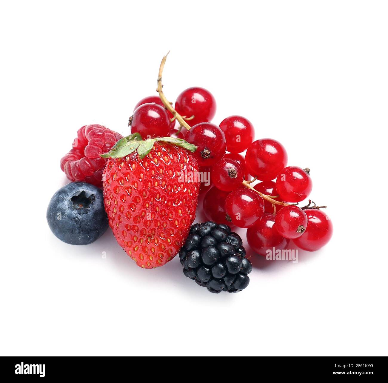 Different fresh berries on white background Stock Photo - Alamy