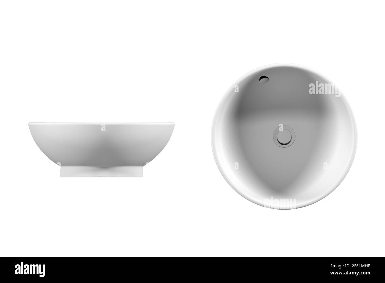 Washbasin mockup with tap isolated on white - 3D render Stock Photo - Alamy