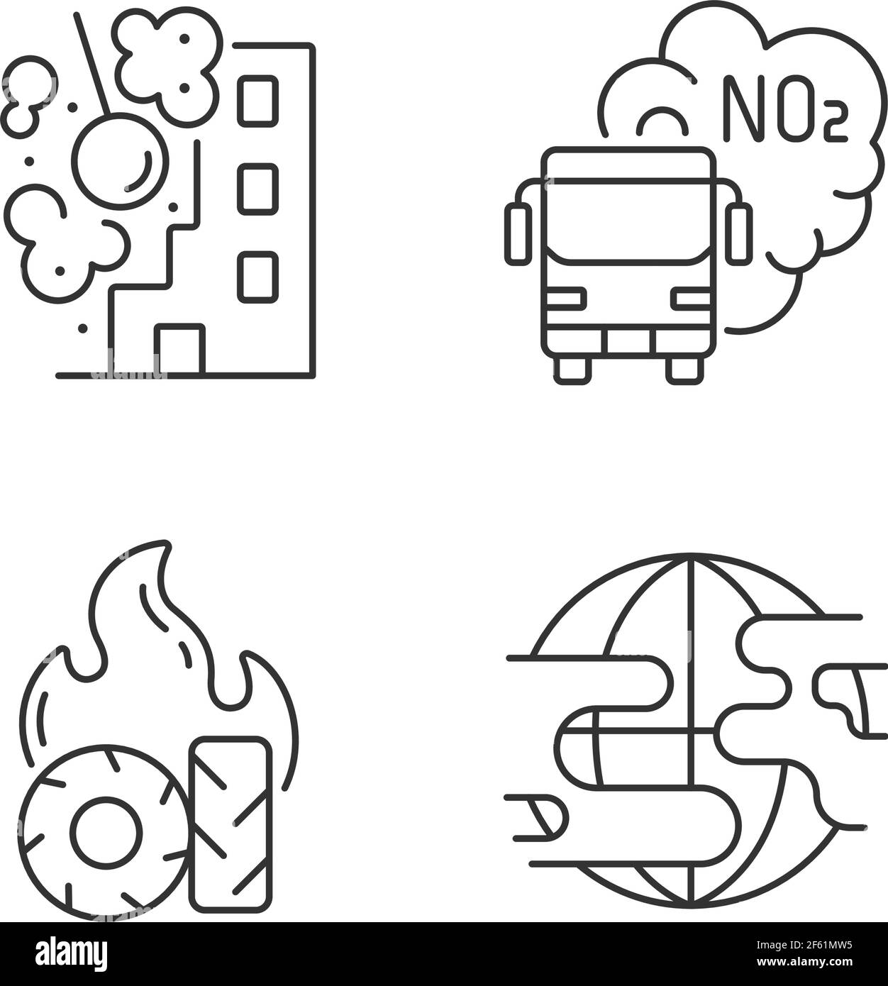 Air pollution linear icons set Stock Vector Image & Art - Alamy
