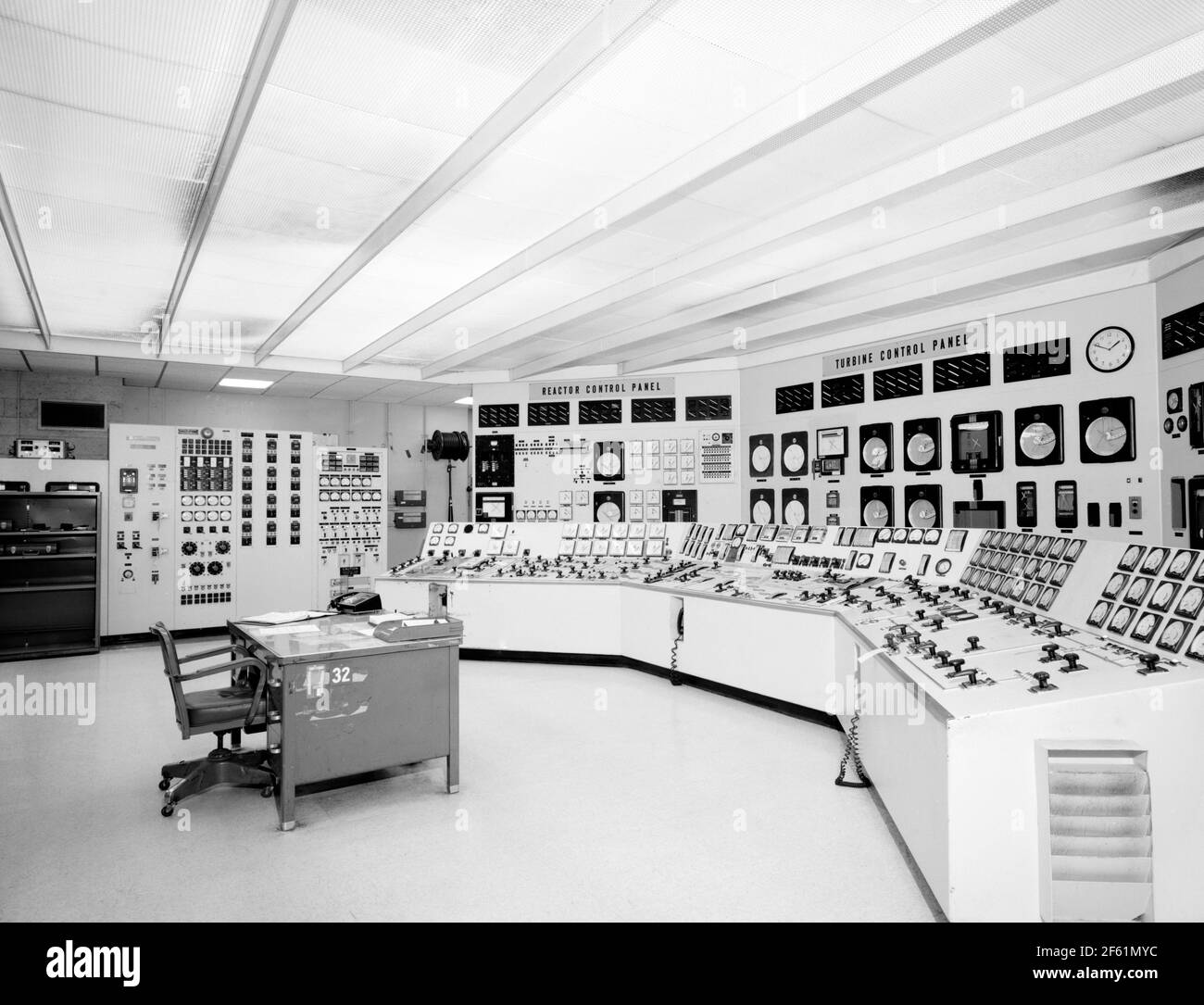 Control Room, Shippingport Atomic Power Station, c. 1977 Stock Photo ...