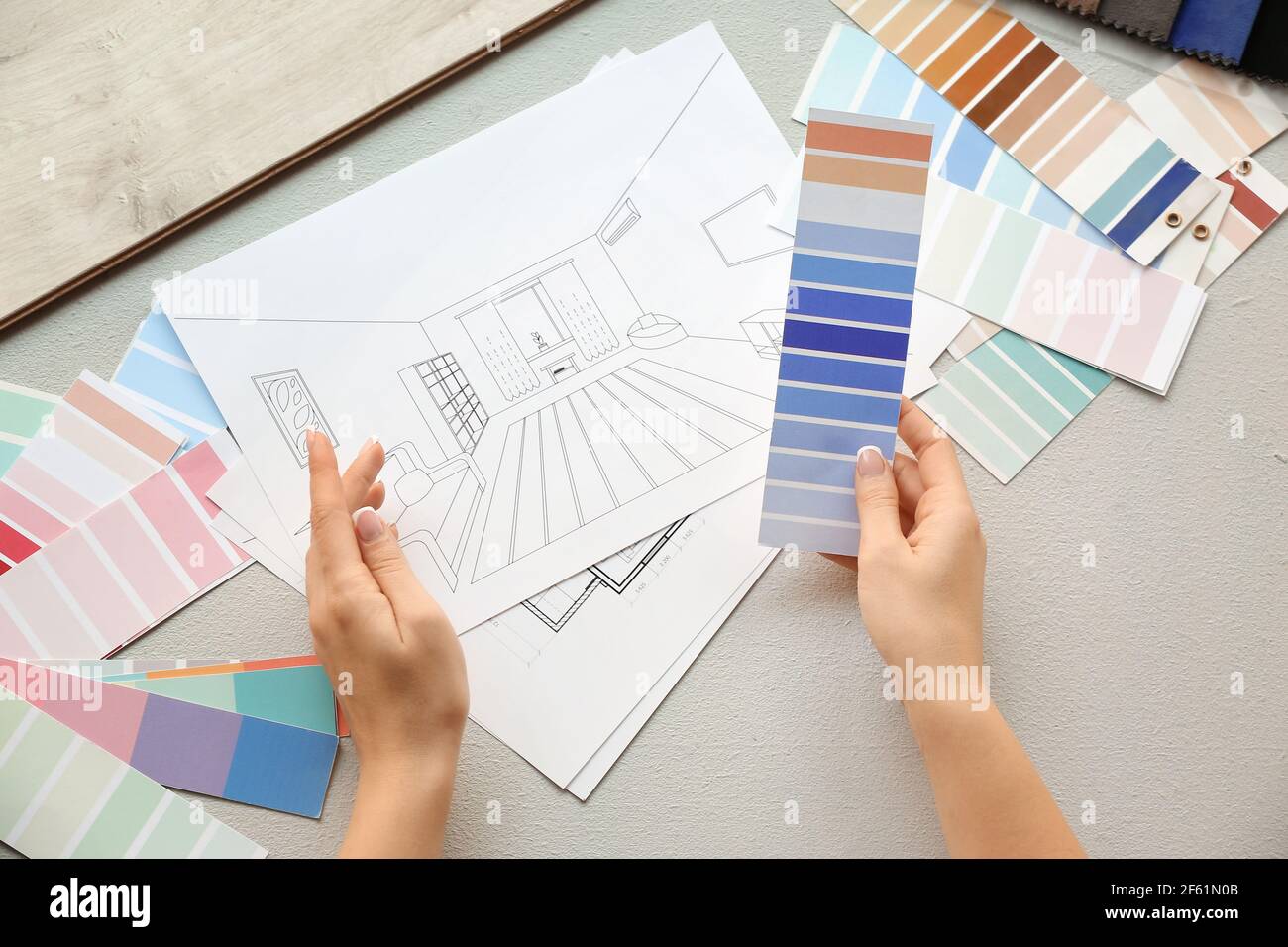 Top view designer palettes hi-res stock photography and images - Alamy