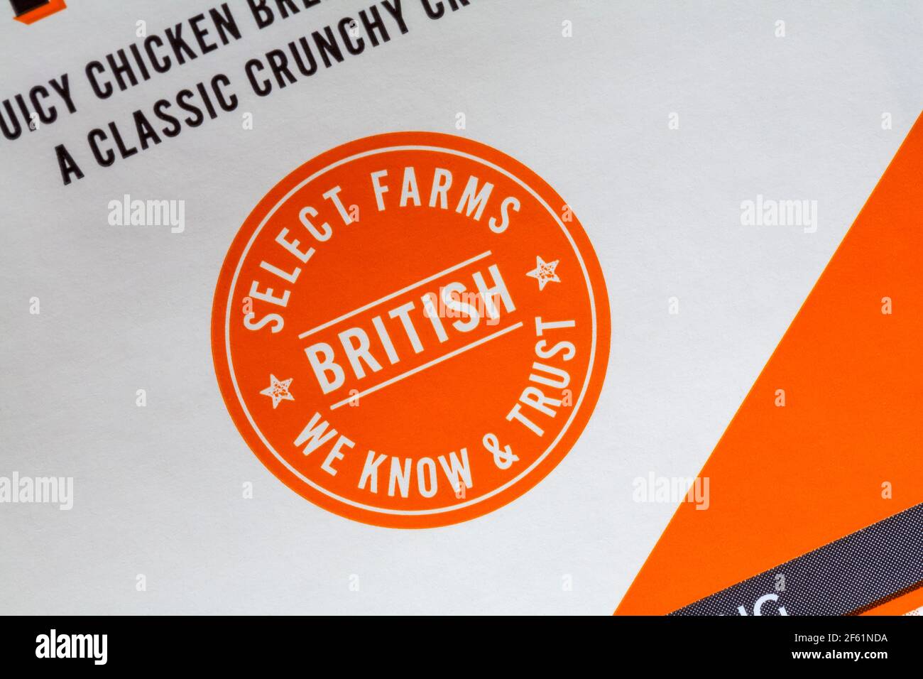 British select farms we know & trust labelling on pack of Chicken ...