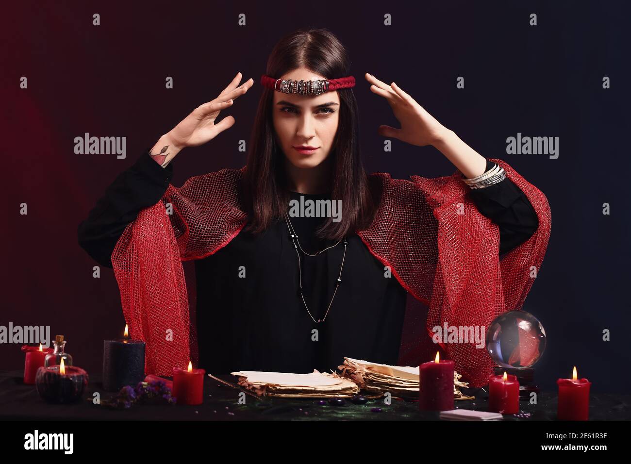 Female fortune teller reading future Stock Photo - Alamy