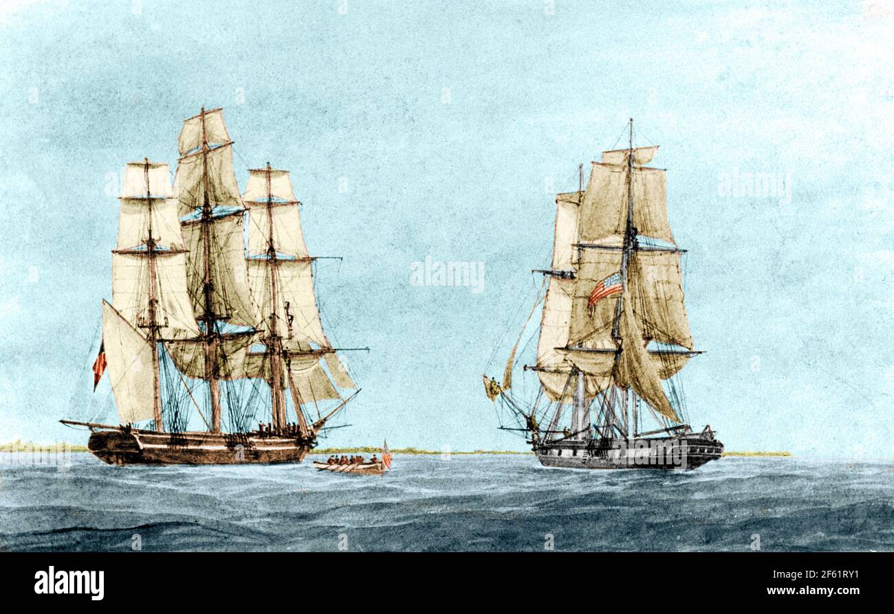Uss perry captures the slave ship martha hi-res stock photography and ...
