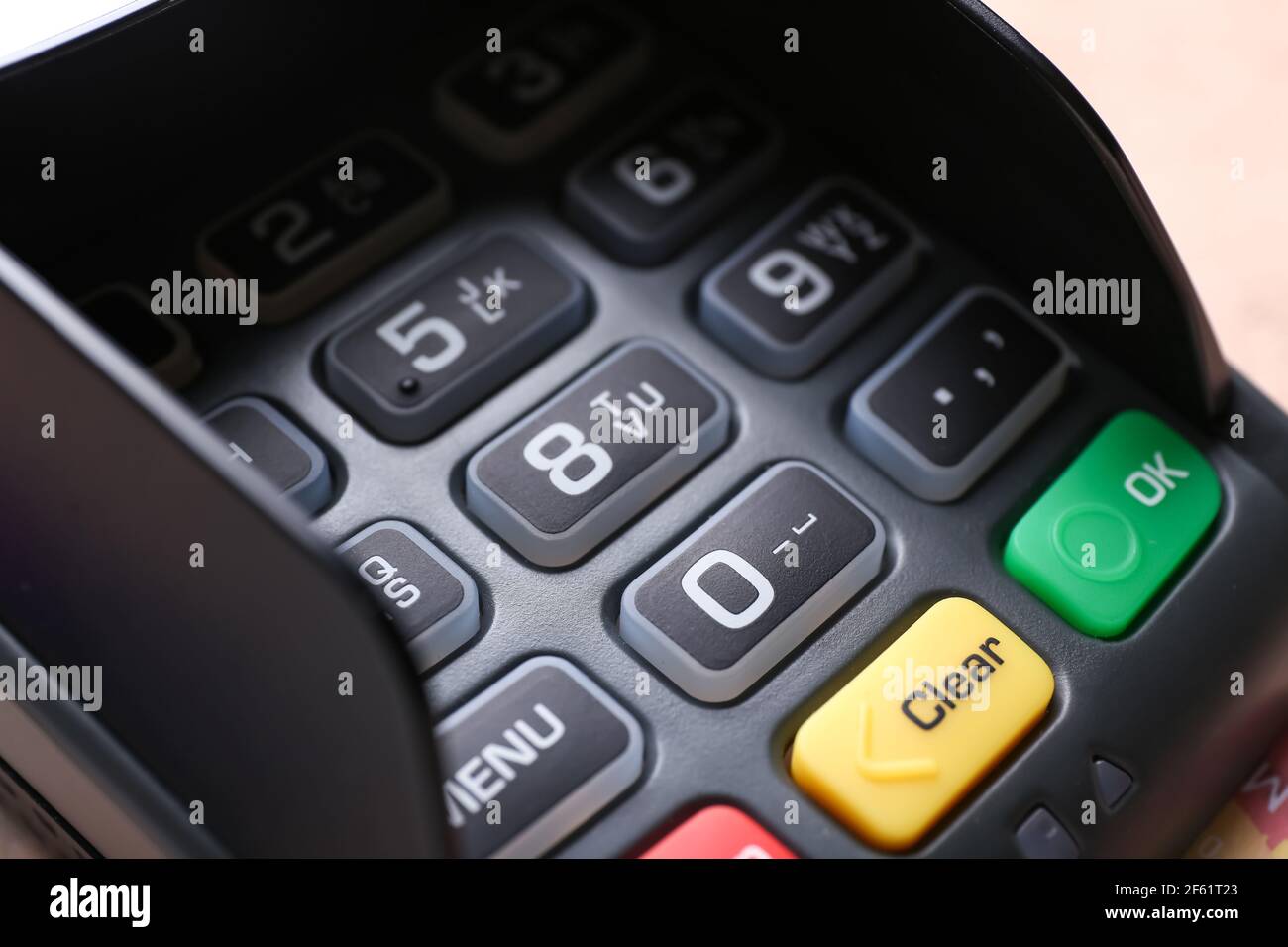 New modern payment terminal, closeup Stock Photo - Alamy