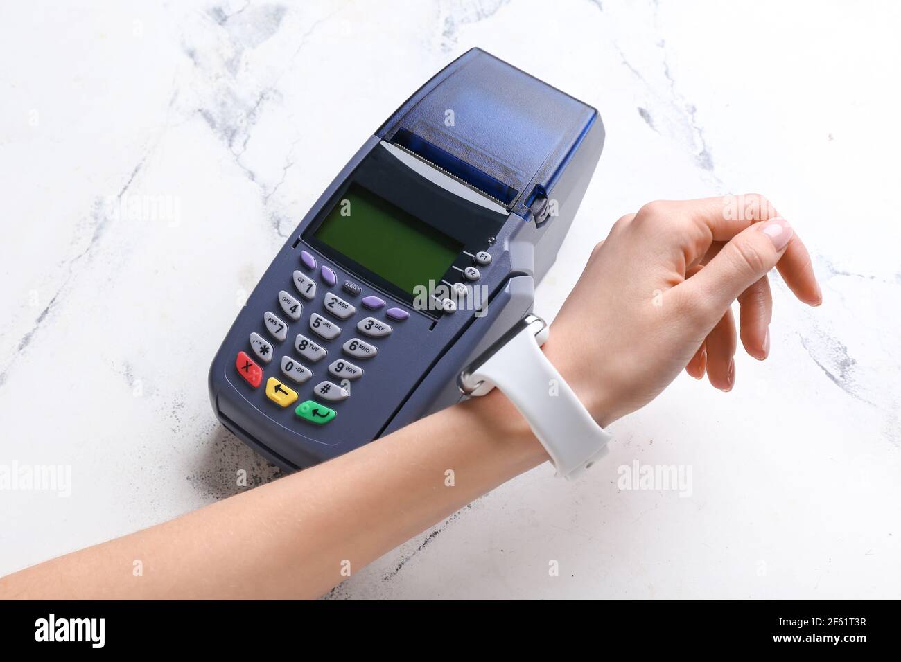 Female pay smart watch hi-res stock photography and images - Alamy
