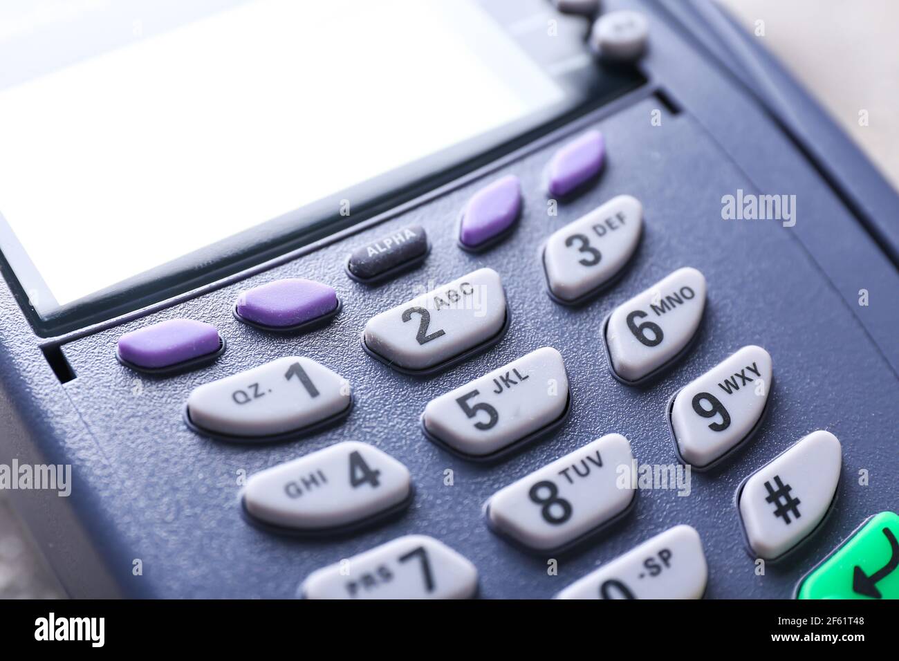 New modern payment terminal, closeup Stock Photo - Alamy