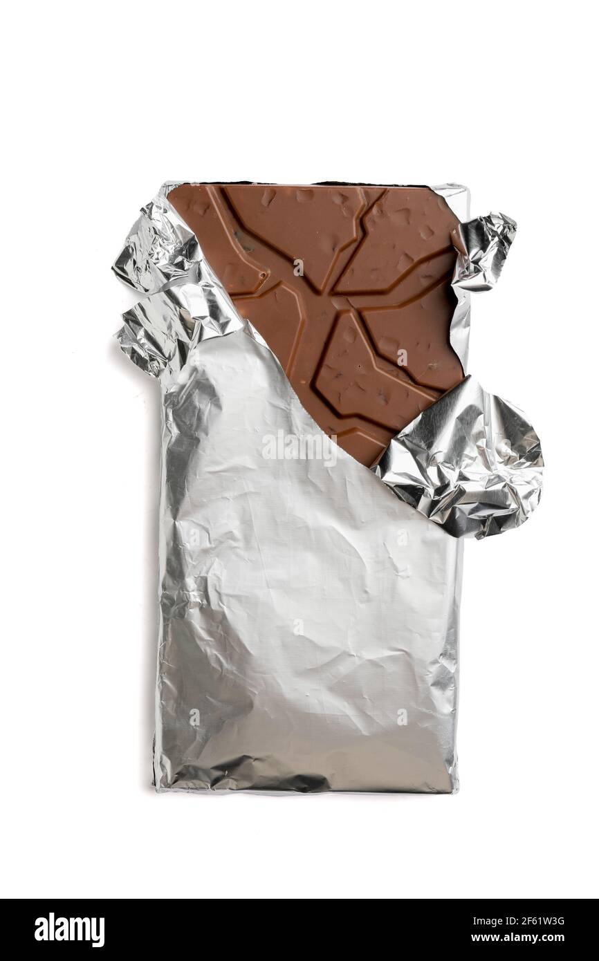 Sweet chocolate bar on white background Stock Photo - Alamy