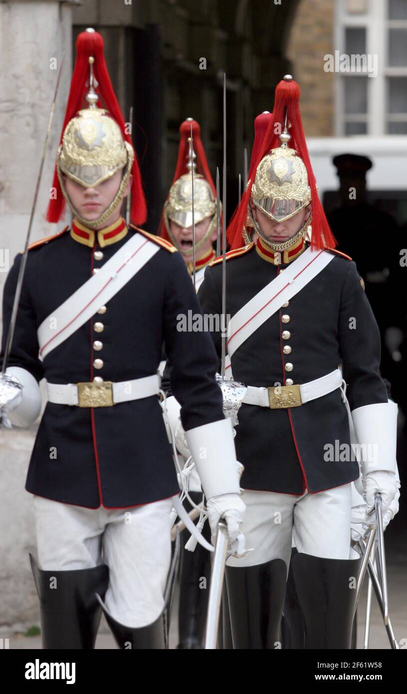 21 April 2011. London, England. Soldiers of the Queen's Guard, Blues ...