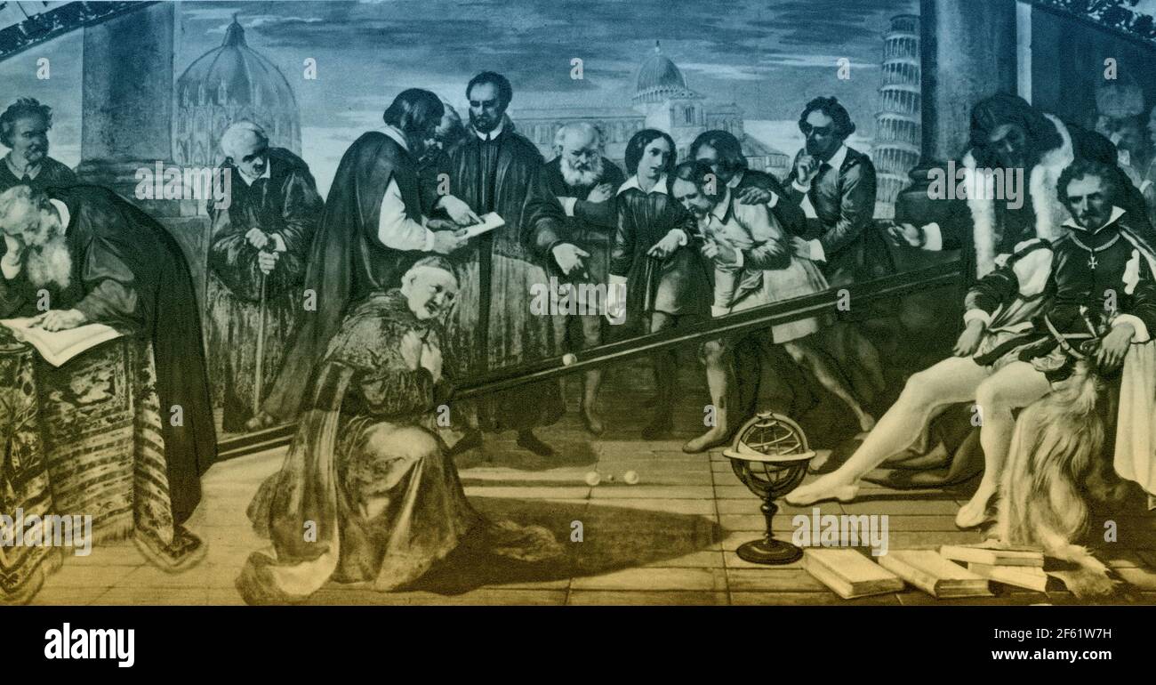 Galileo S Gravity Experiment Stock Photo Alamy