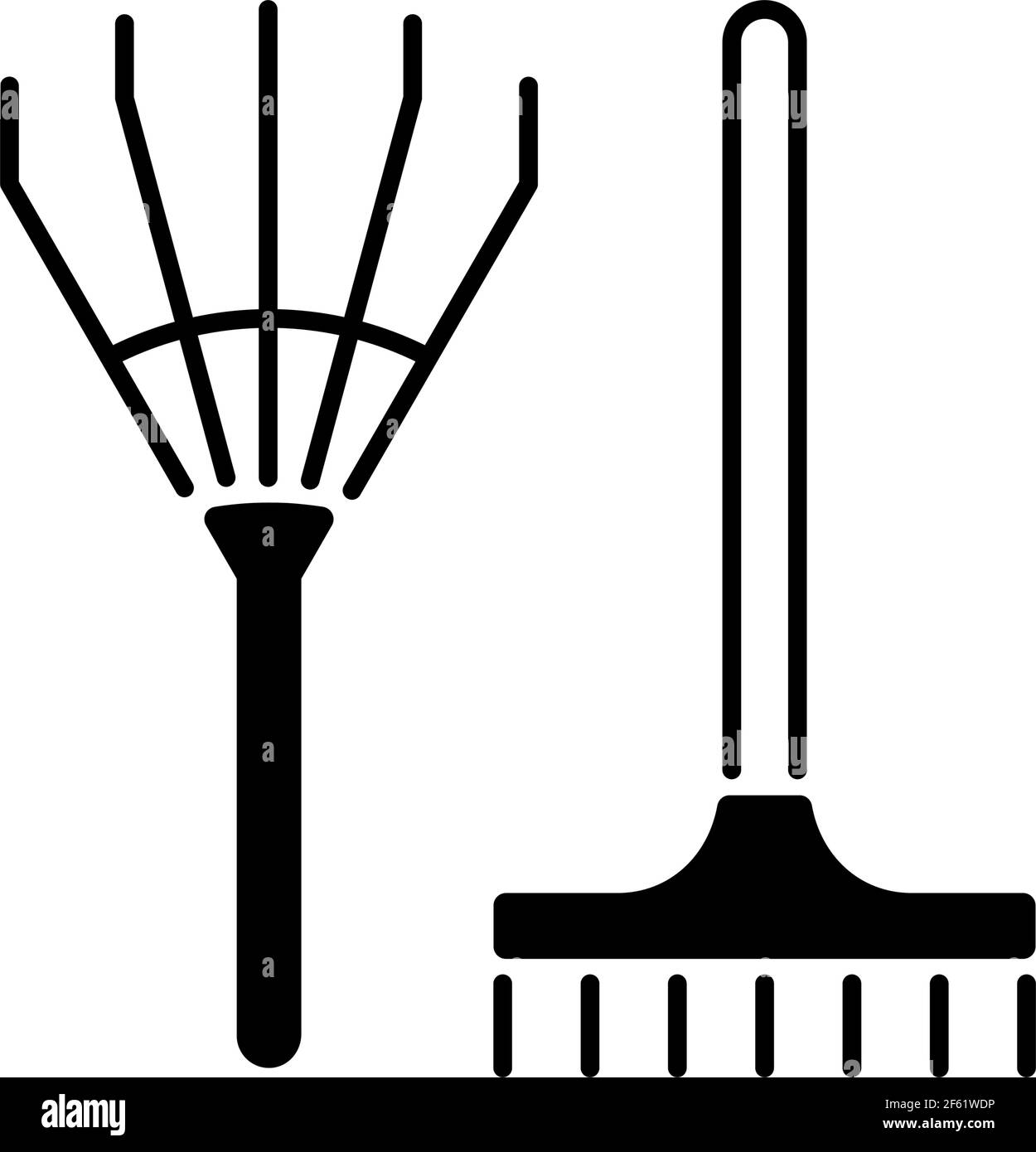 Raking leaves black Stock Vector Images - Alamy