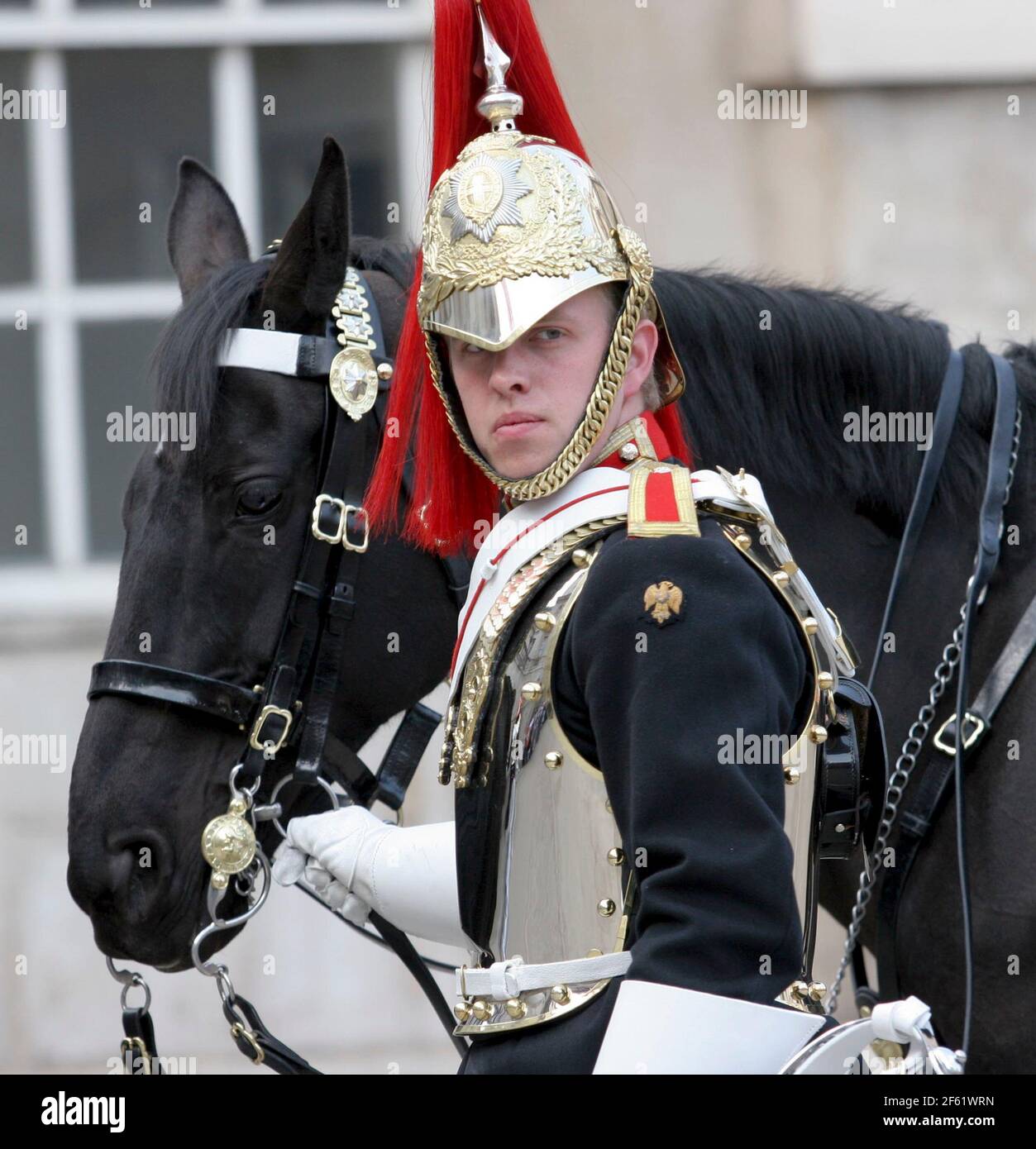 21 April 2011. London, England. A soldier of the Queen's Guard, Blues ...