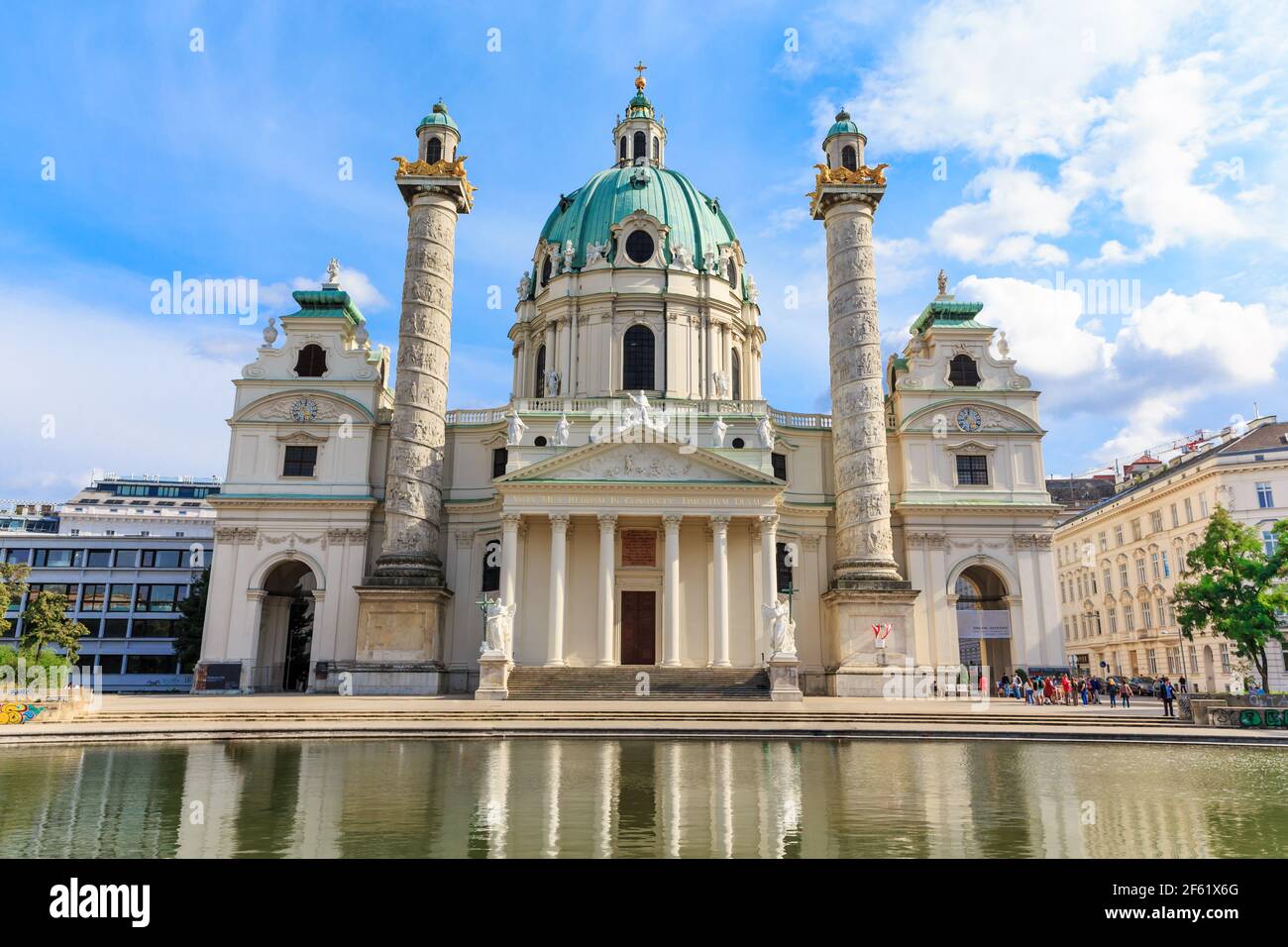 Vienna capital of a Europe country Austria. Karlskirche cathedral Stock ...