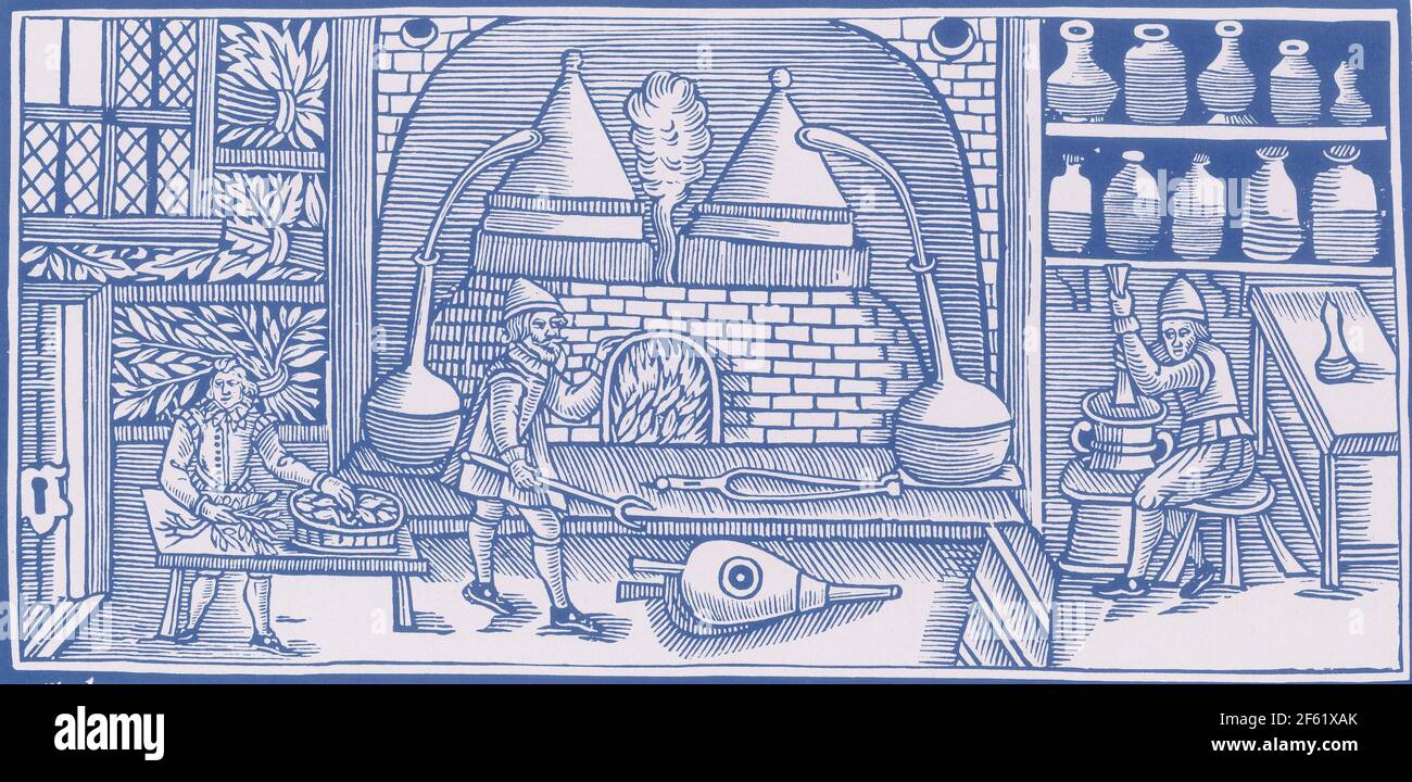 Distillation, Middle Ages Stock Photo - Alamy