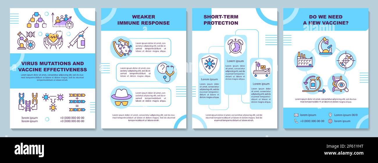 Virus mutations and vaccine effectiveness brochure template Stock ...