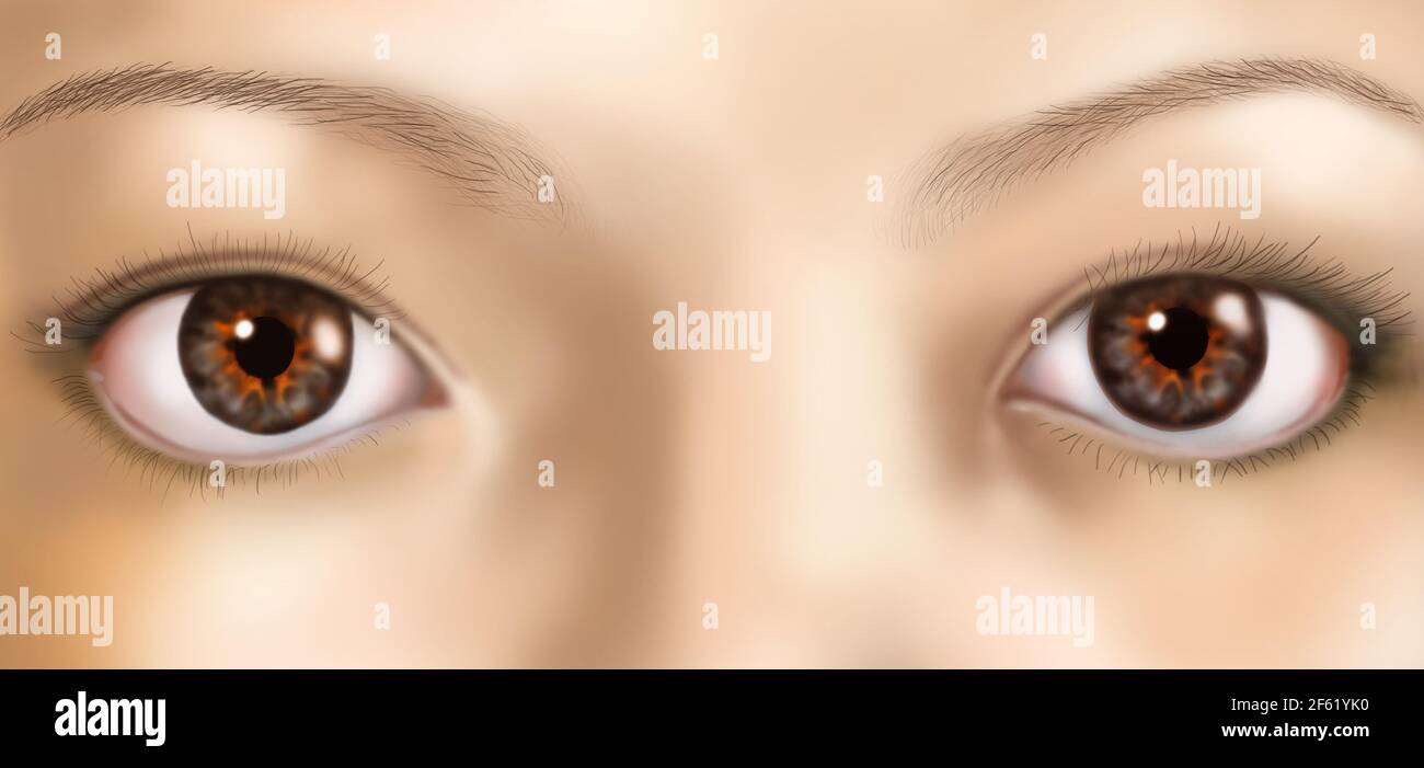 Asian Woman's Eyes Stock Photo - Alamy