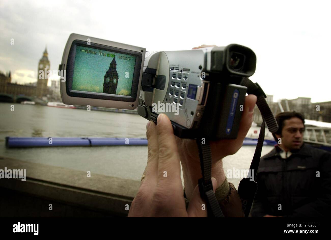 TOURISM IN LONDON - BIG BEN - APRIL 2001FILMED USING A CAMCORDER Stock ...