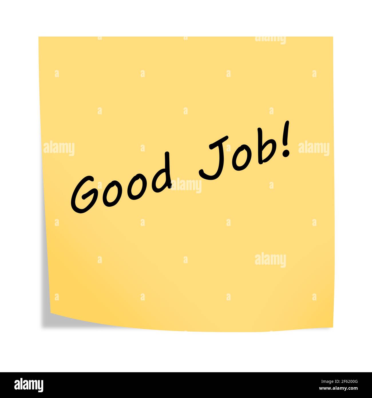 Good Job reminder post note isolated on white with clipping path 3d ...
