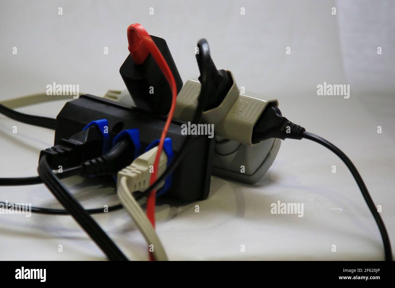 salvador, bahia / brazil - may 19, 2020: plug sockets are seen coupled ...