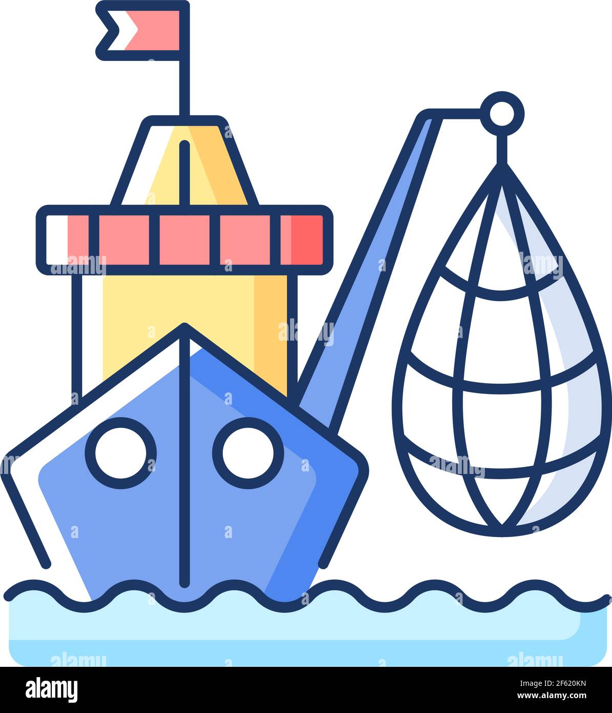 Fish trawl net underwater Stock Vector Images - Alamy
