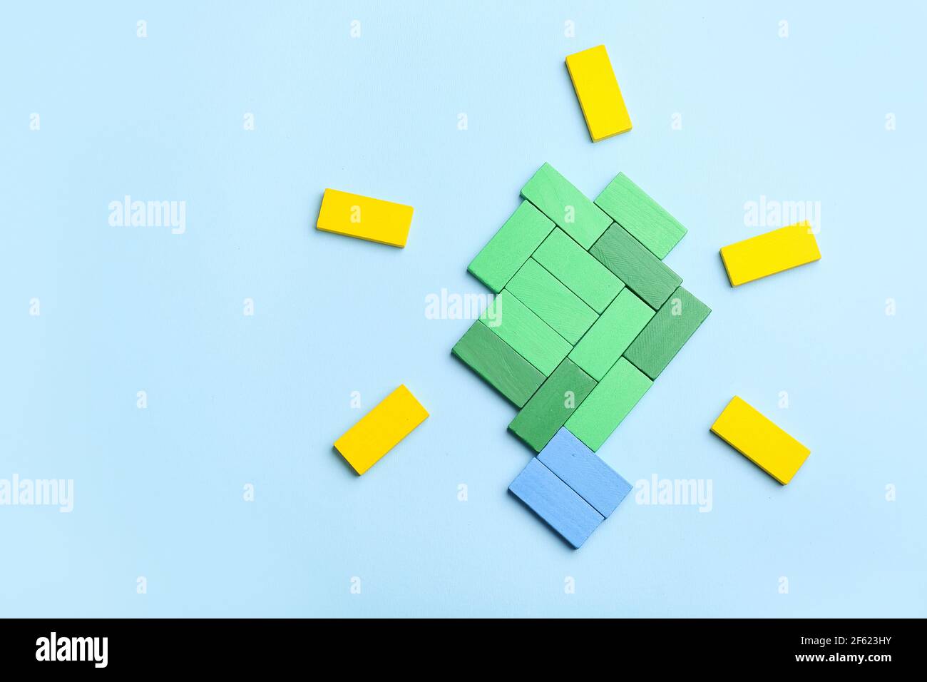 Light bulb made of blocks on color background. Concept of business idea ...