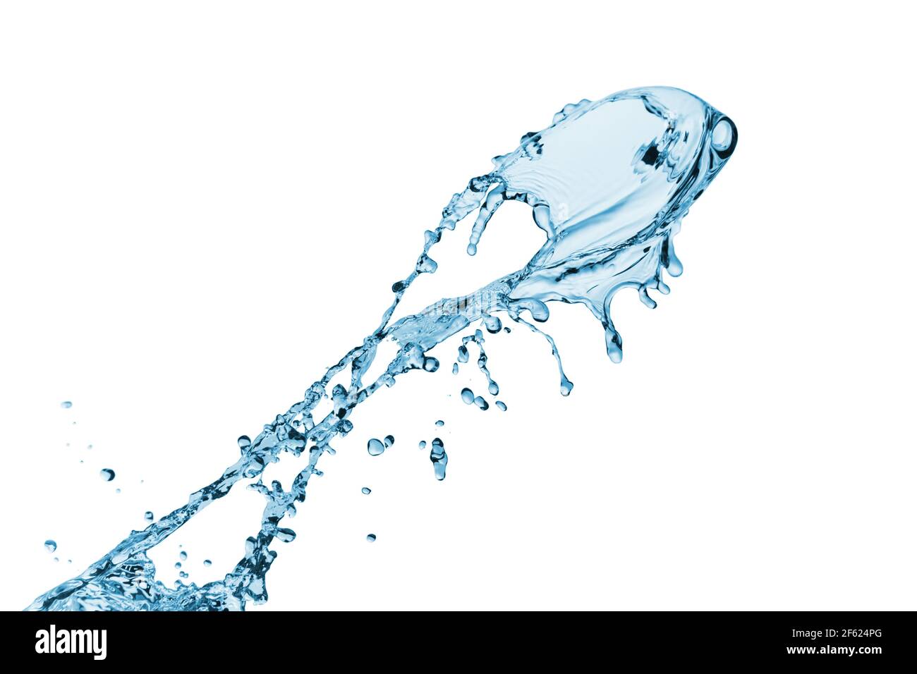 Clear water splash with drops. Isolated on a white Stock Photo - Alamy