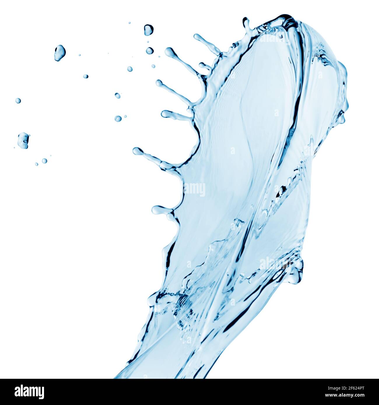 Clear water splash with drops. Isolated on a white Stock Photo - Alamy
