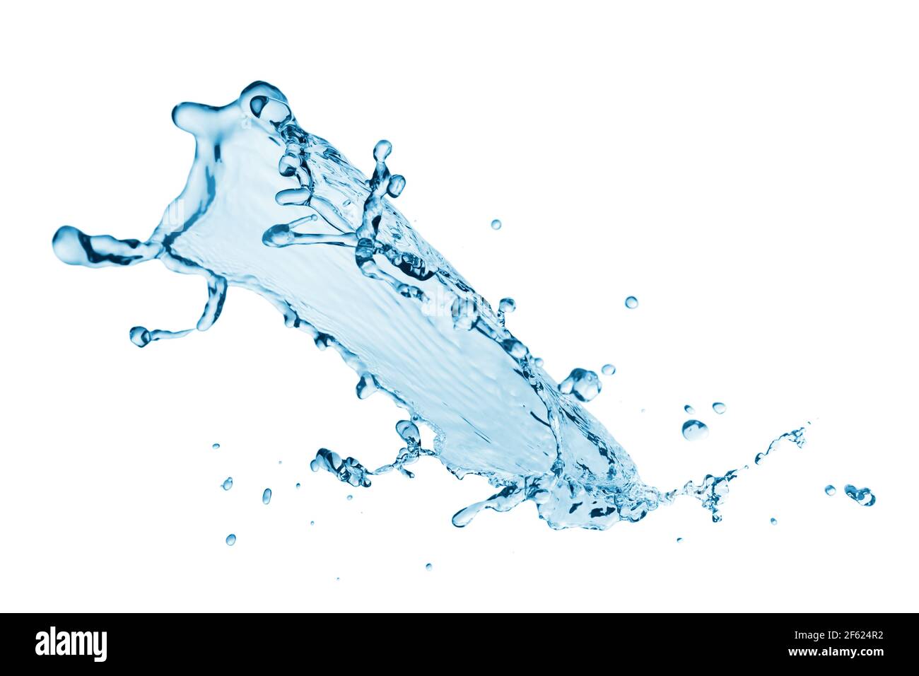 Clear water splash with drops. Isolated on a white Stock Photo - Alamy