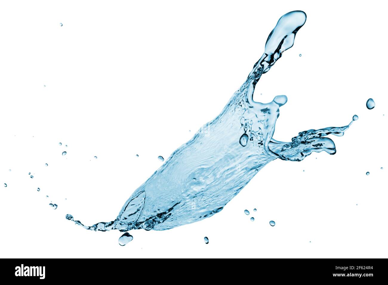 Clear water splash with drops. Isolated on a white Stock Photo - Alamy