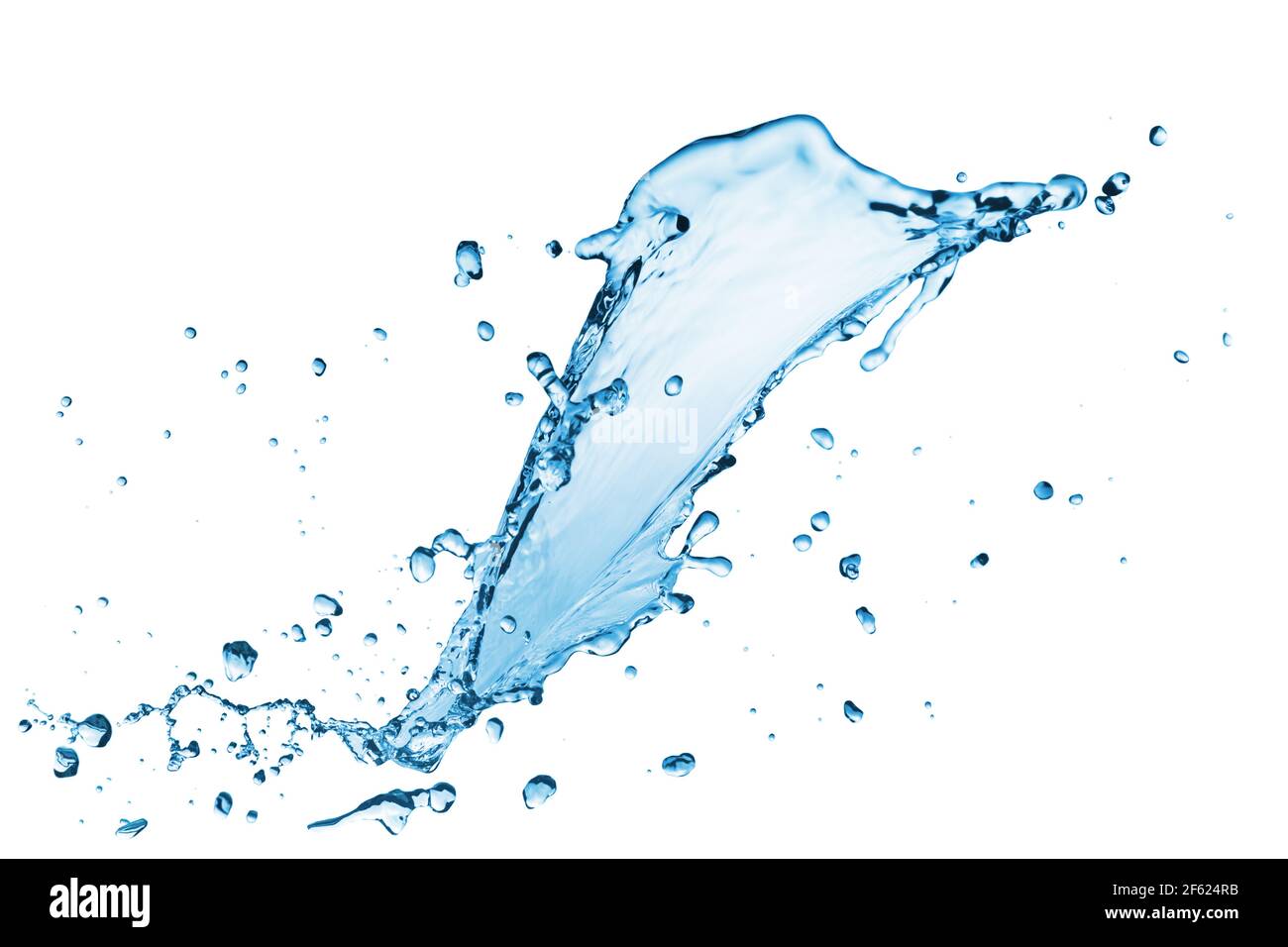 Clear water splash with drops. Isolated on a white Stock Photo - Alamy