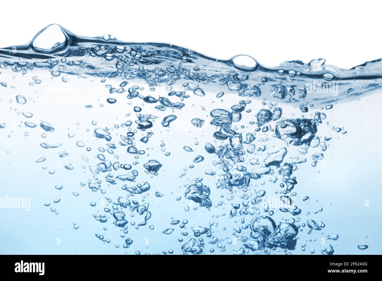 Clear water surface with ripple and bubble Stock Photo - Alamy