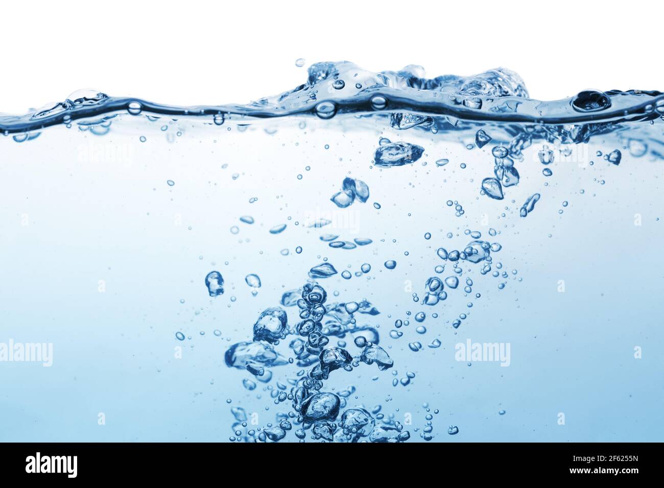 Clear water surface with ripple and bubble Stock Photo - Alamy