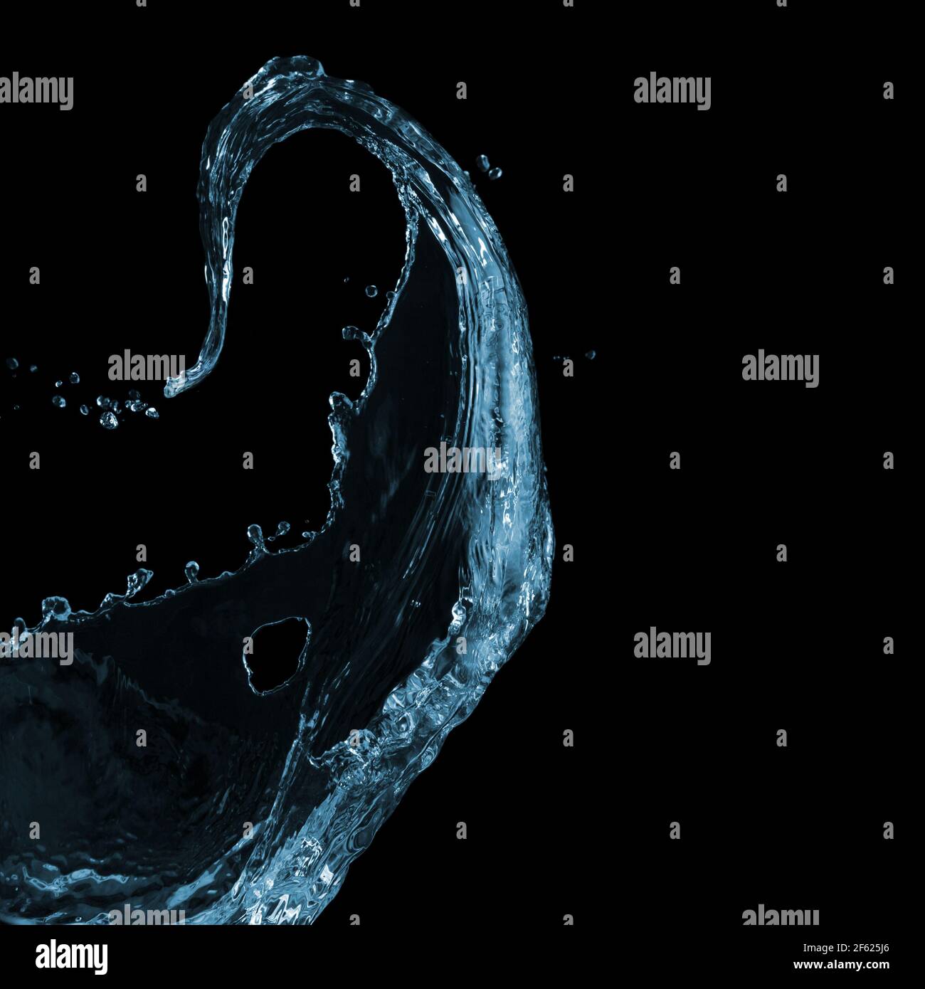 Clear water splash with drops. Isolated on a black Stock Photo - Alamy
