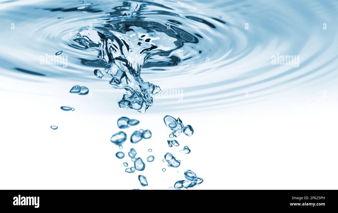 Clear splash under the water. Isolated on a white Stock Photo - Alamy