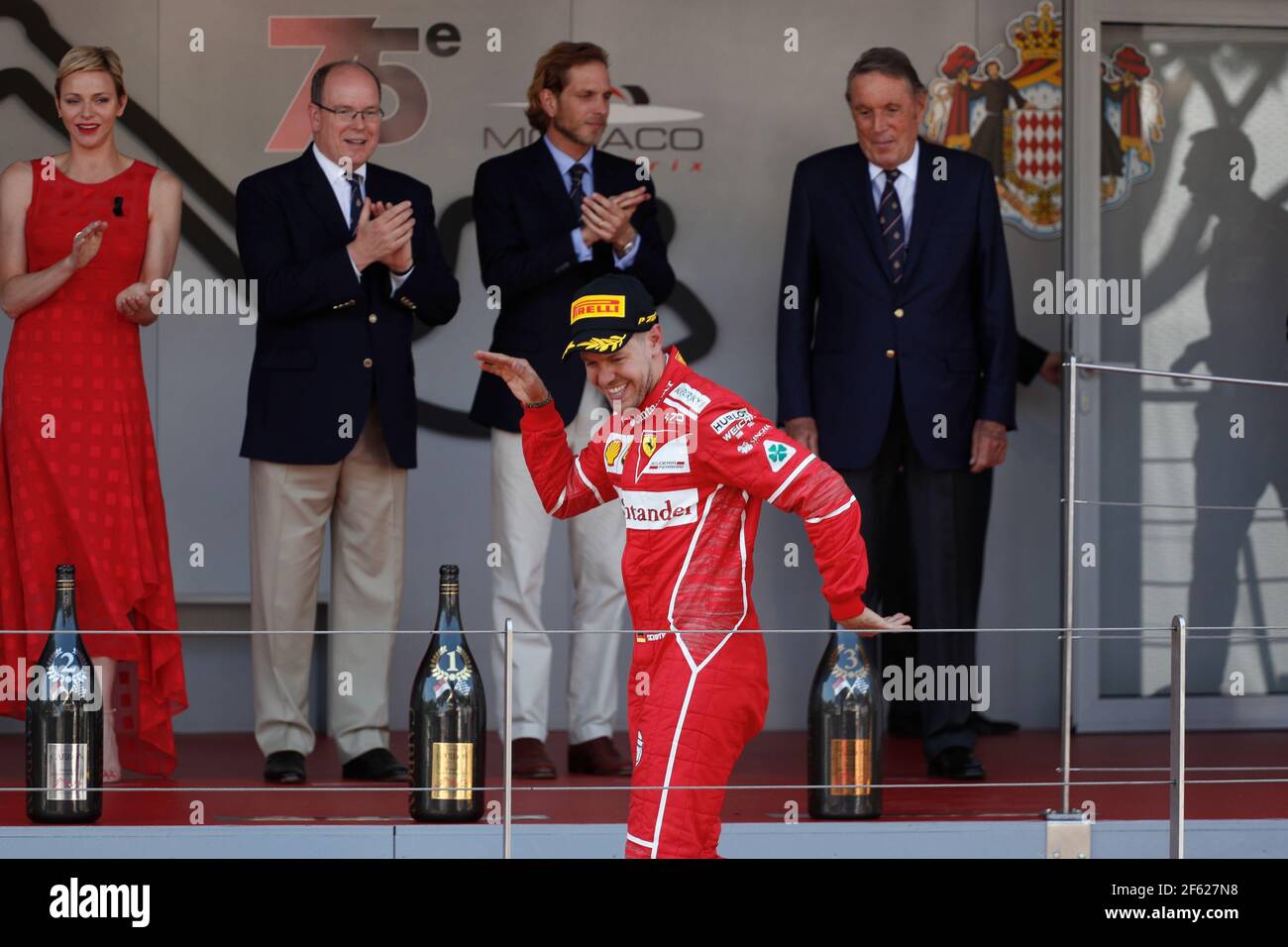 podium VETTEL Sebastian (ger) Ferrari SF70-H team scuderia Ferrari ambiance portrait during the ...