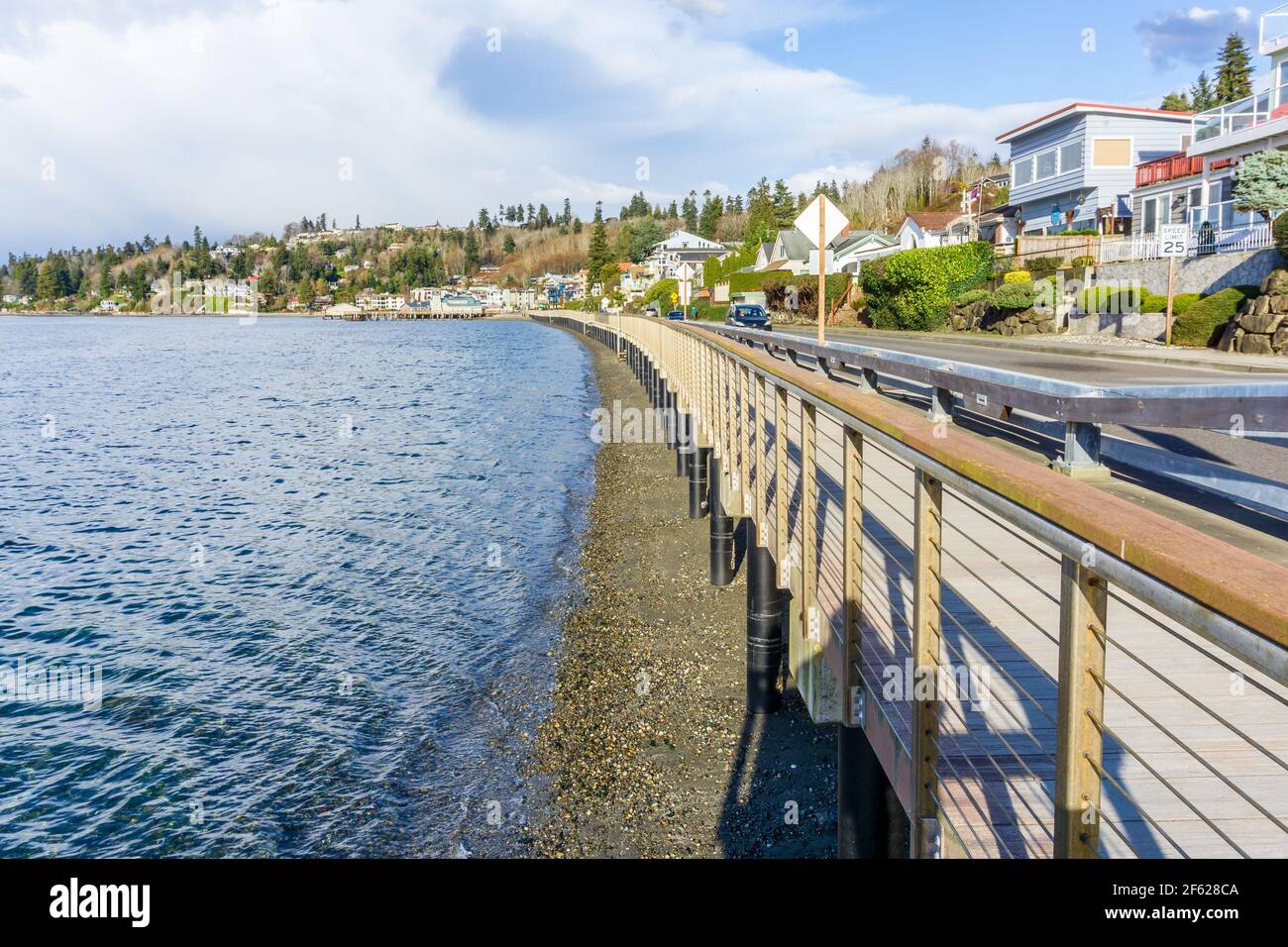 A view of the pier and waterfront at Redondo Beach, Washington Stock ...