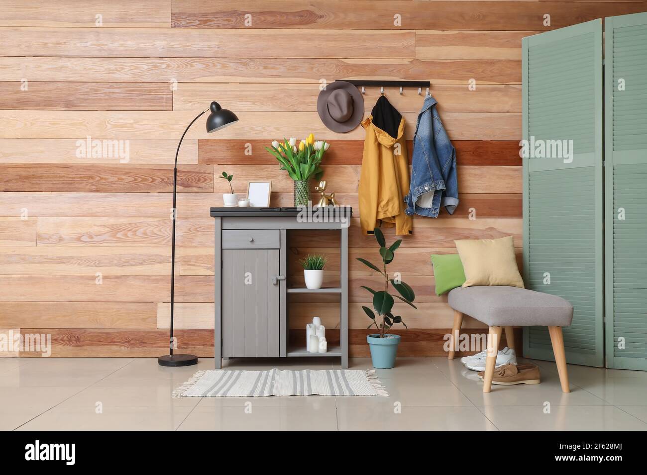Stylish interior of modern hall Stock Photo - Alamy