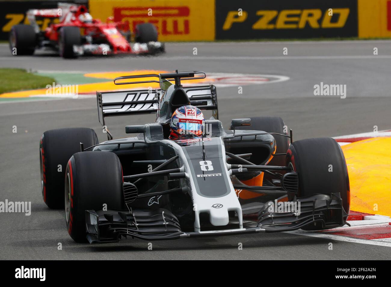 08 GROSJEAN Romain (fra) Haas VF-17 Ferrari Haas F1 team, action during ...