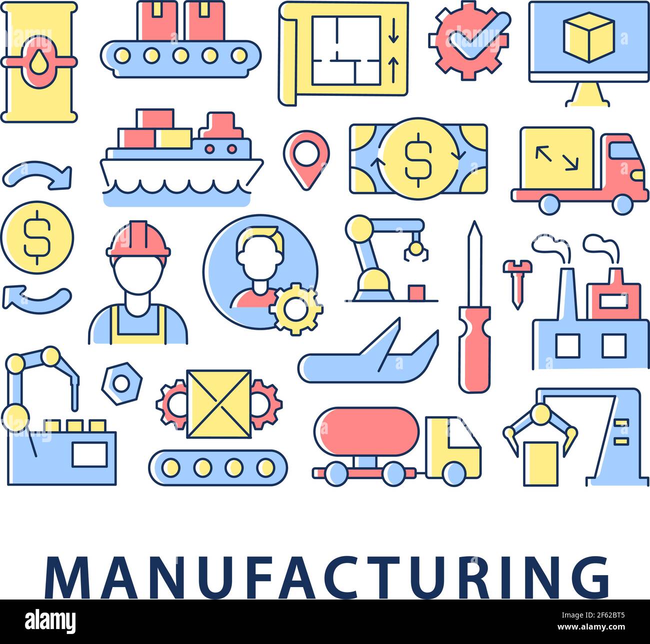 Manufacturing abstract color concept layout with headline Stock Vector ...