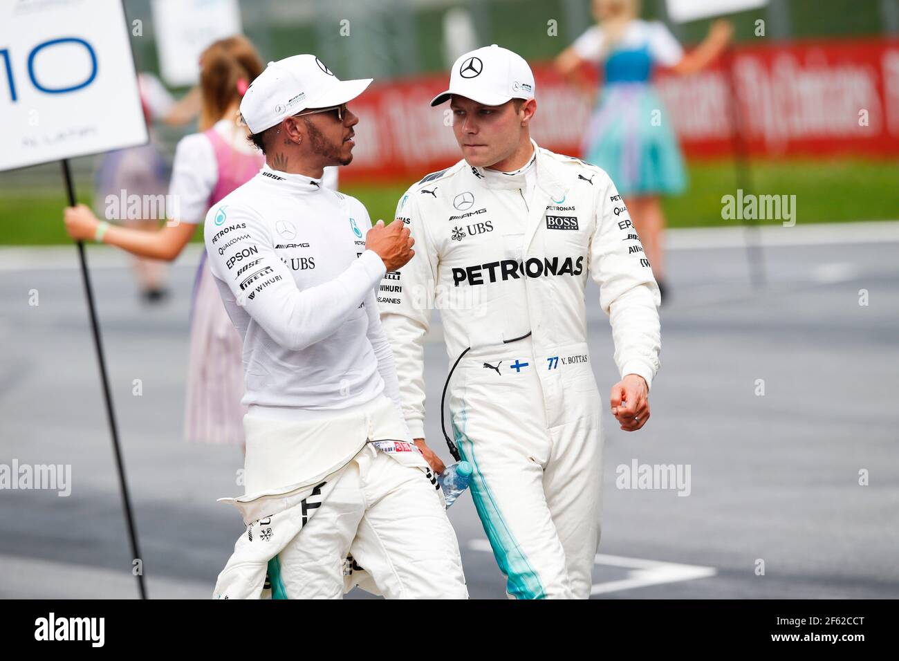 HAMILTON Lewis (gbr) Mercedes W08 Hybrid EQ Power+ team Mercedes GP, ambiance portrait BOTTAS ...