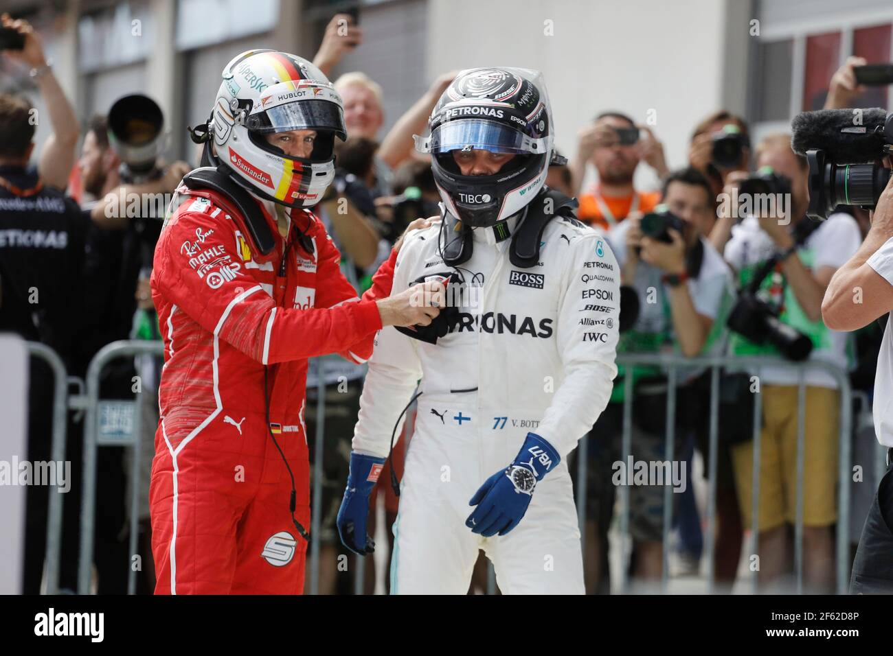 VETTEL Sebastian (ger) Ferrari SF70-H team scuderia Ferrari, ambiance portrait BOTTAS Valtteri ...