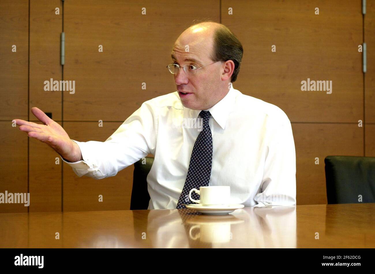James Crosby Chief Executive of the Halifax Bank talking at a meeting ...