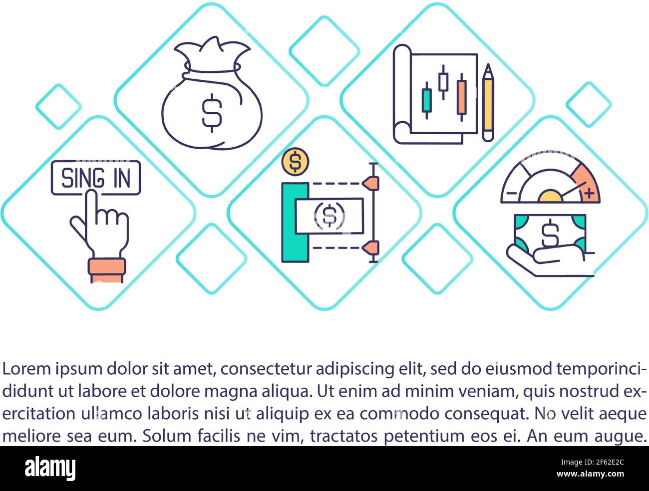 Stock trading concept line icons with text Stock Vector Image & Art - Alamy