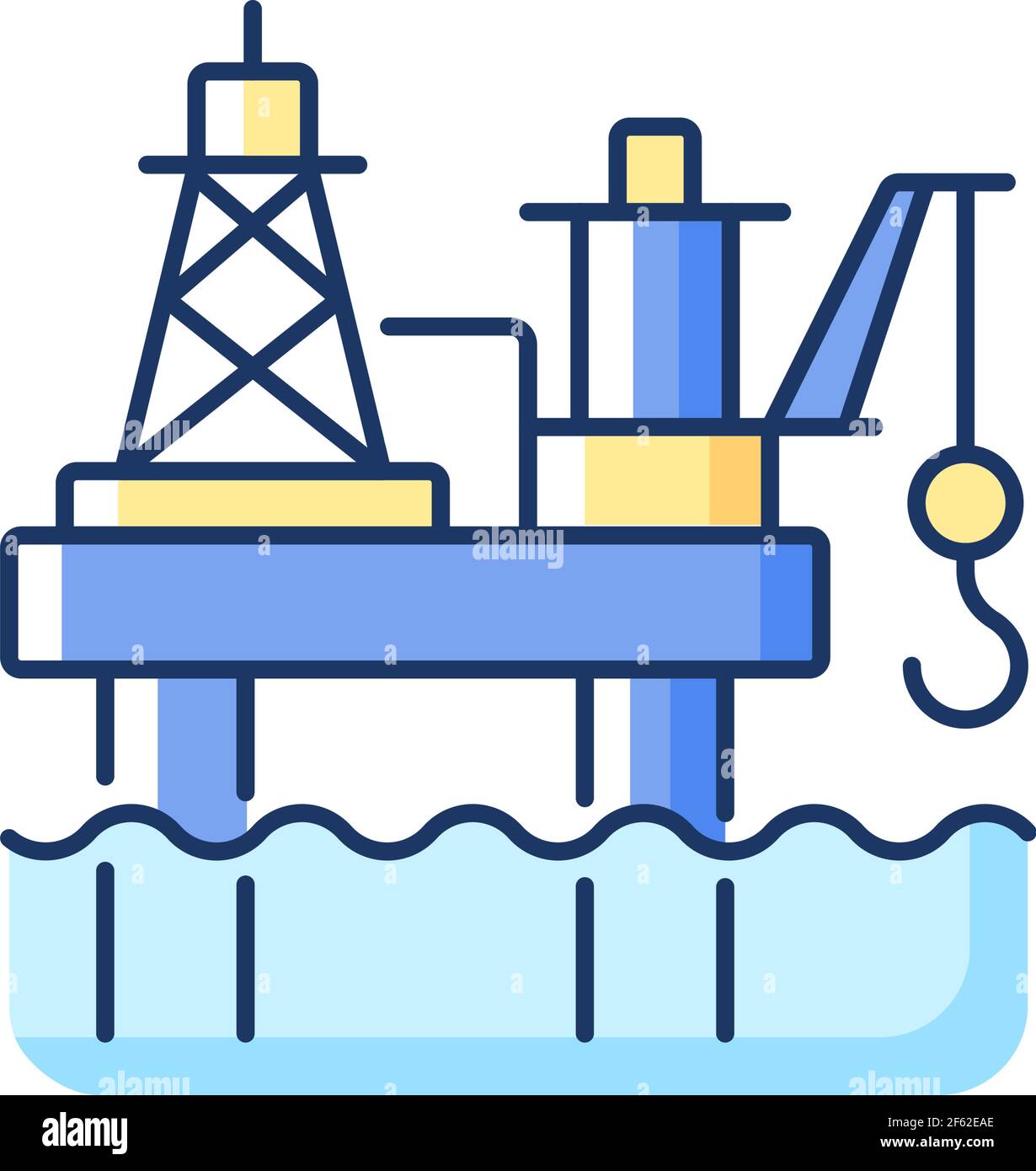Offshore oil platform RGB color icon Stock Vector Image & Art - Alamy