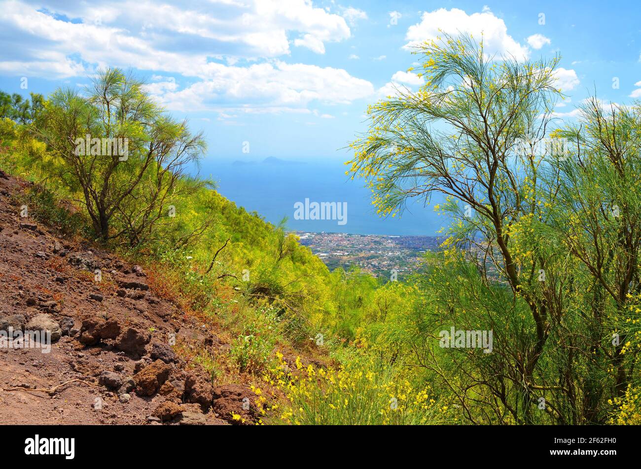 The view from the Vesuvius vulcano. Campania region, Italy Stock Photo ...