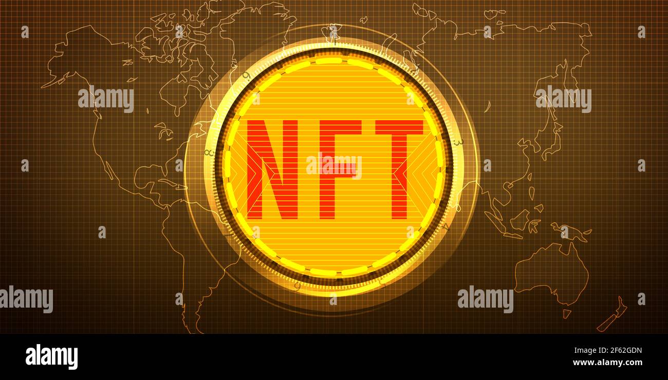 NFT Art Abstract Crypto backdrop with world map in the background ...