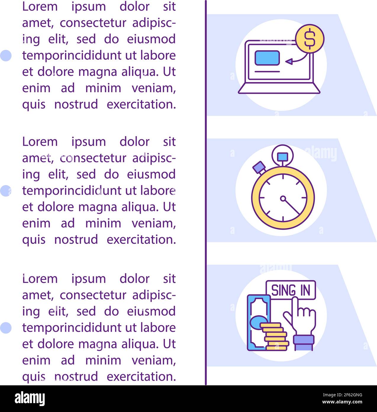 Fast account opening concept line icons with text Stock Vector Image ...