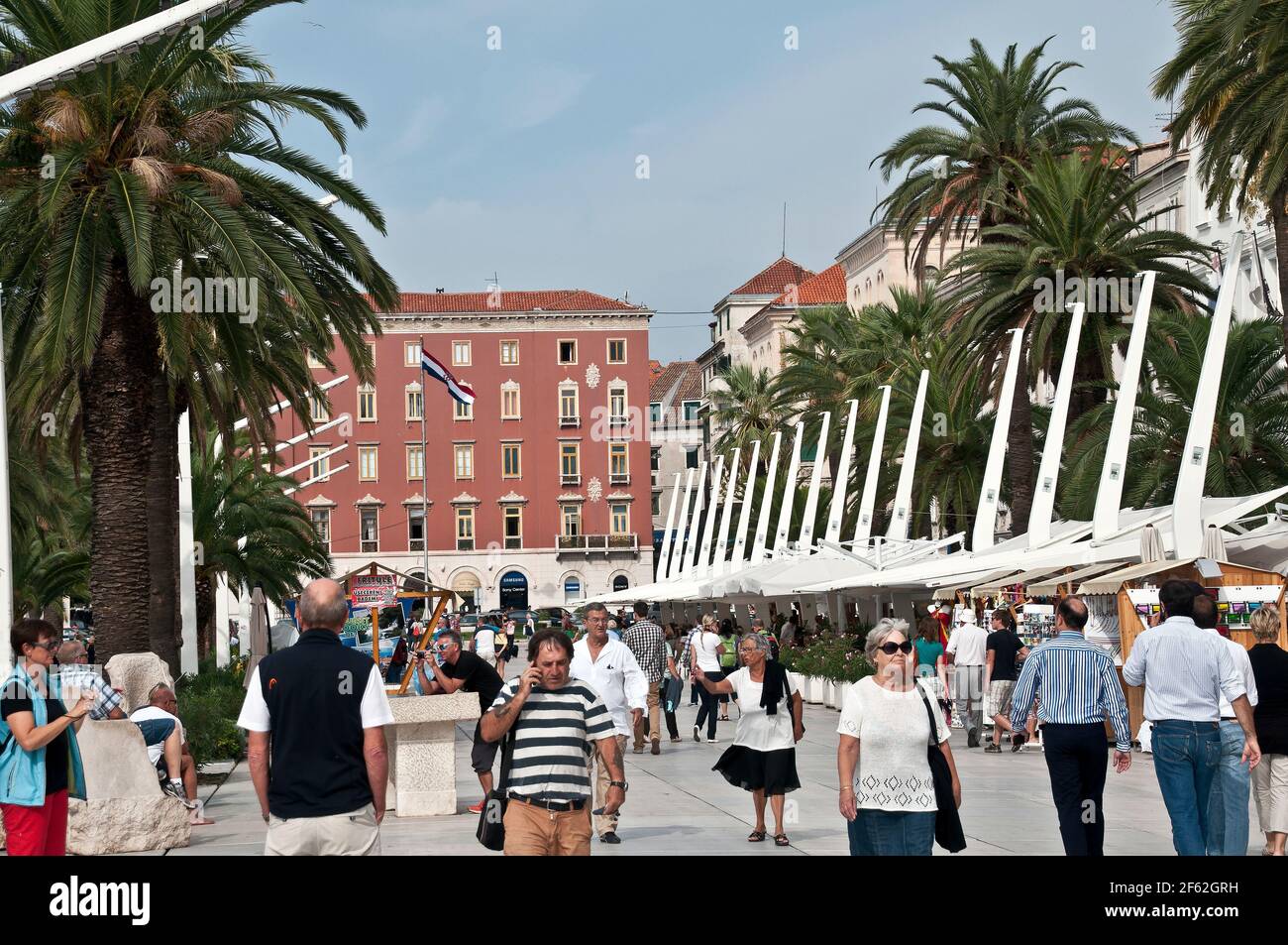 Tourists in waterfront area, Split, Croatia Stock Photo - Alamy